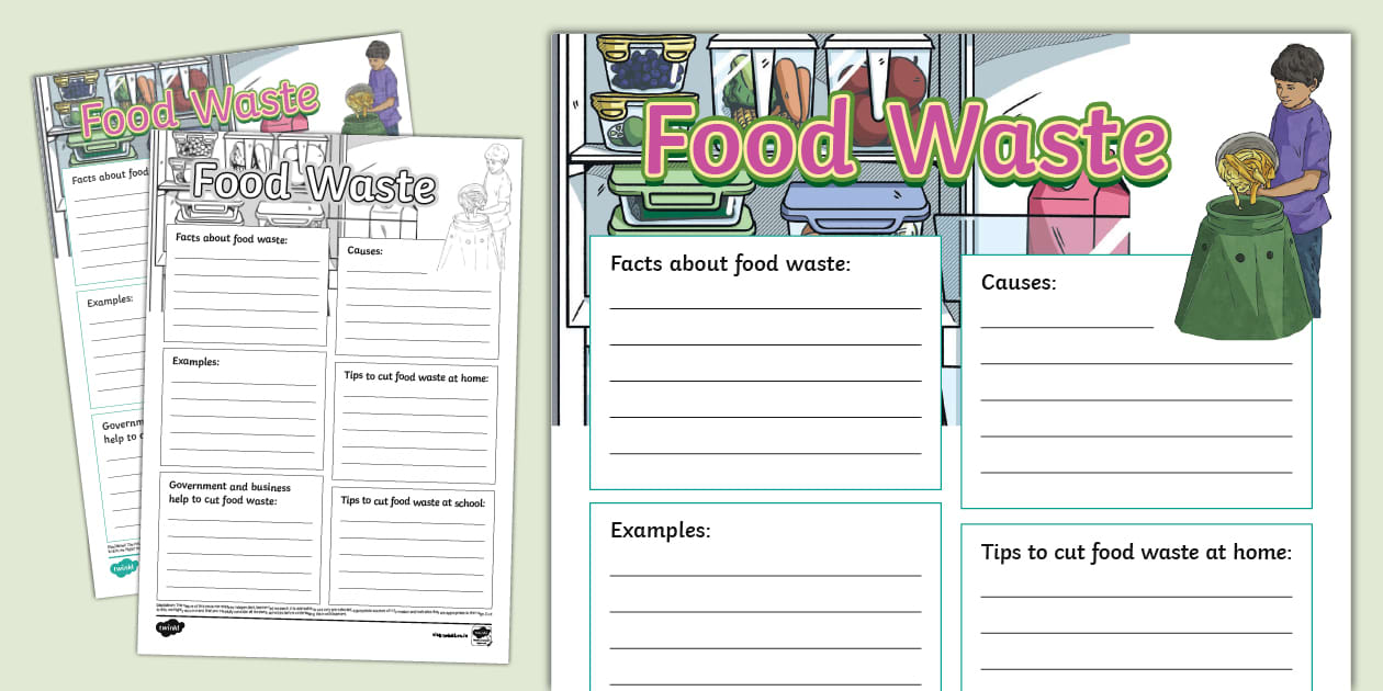 Food Waste Fact File Template (teacher made) - Twinkl