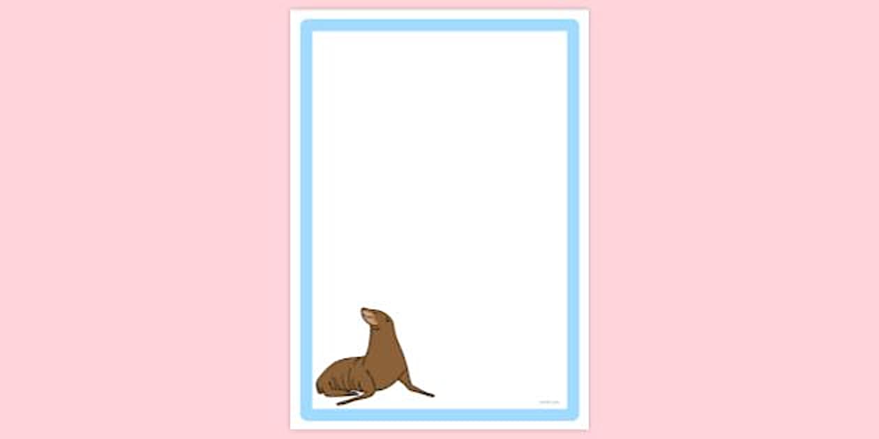 Simple Blank Sea Lion Page Border | Page Borders | Twinkl