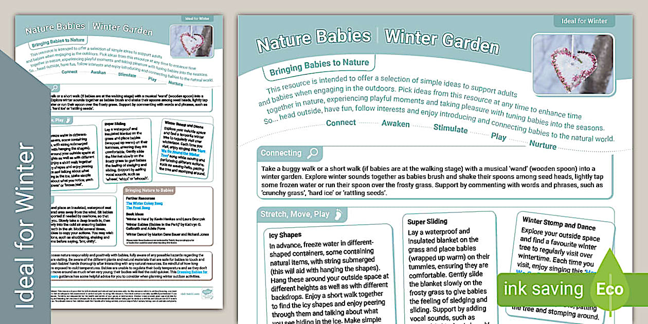 EYFS Nature Babies Outdoor Learning: Winter Garden - Twinkl