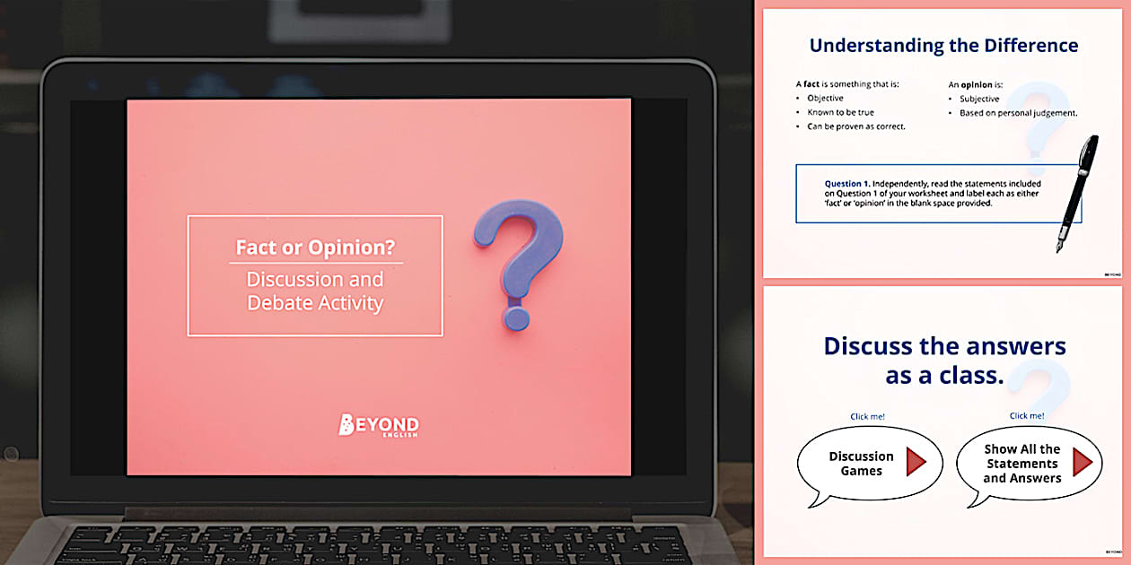 Fact or Opinion? Discussion and Debate PowerPoint - Twinkl