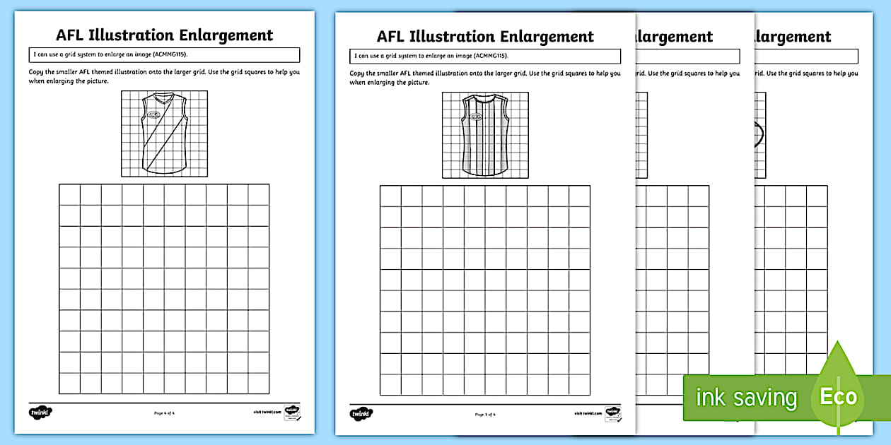 AFL Illustration Enlargement Worksheet / Worksheets - Twinkl