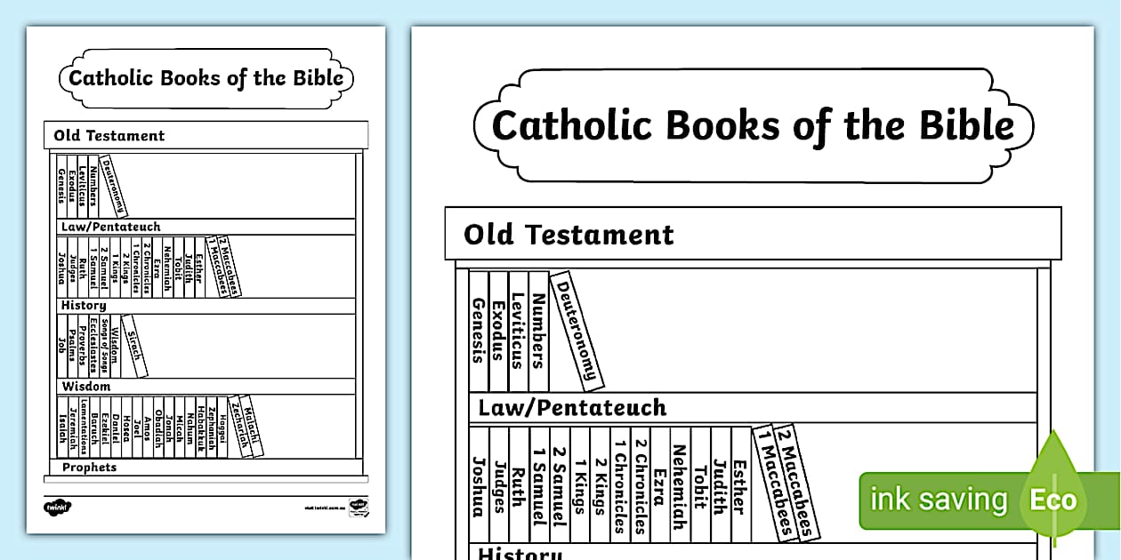 Catholic Books Of the Bible Colouring Sheet - Twinkl