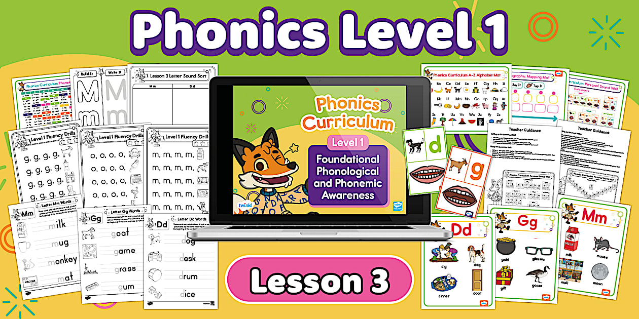 Phonics Curriculum Level 1 Lesson 3 Pack