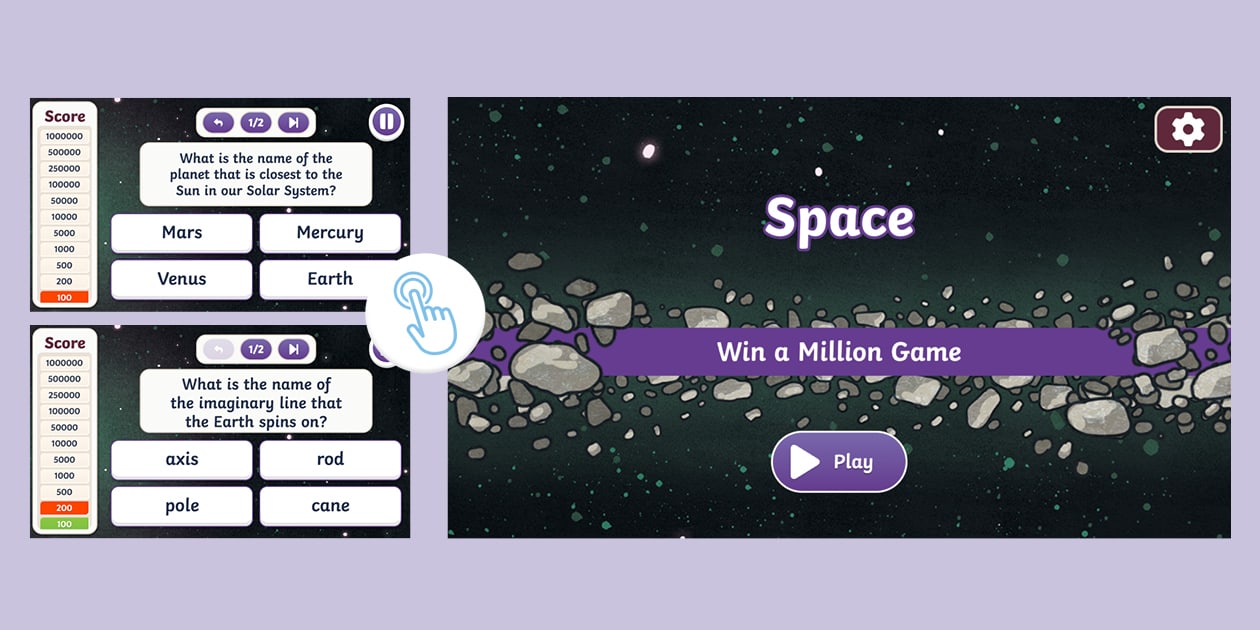 Space Win a Million Quiz - Twinkl - KS2 (professor feito)
