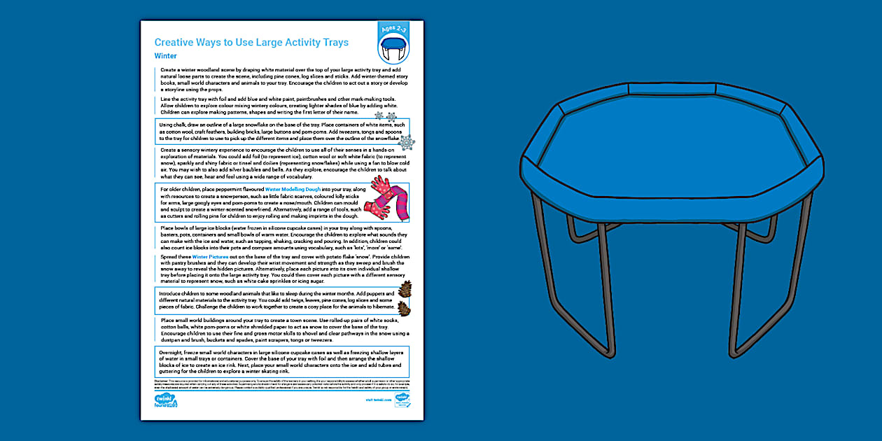 EYFS Ages 2-3 Large Activity Tray Ideas: Winter | Twinkl