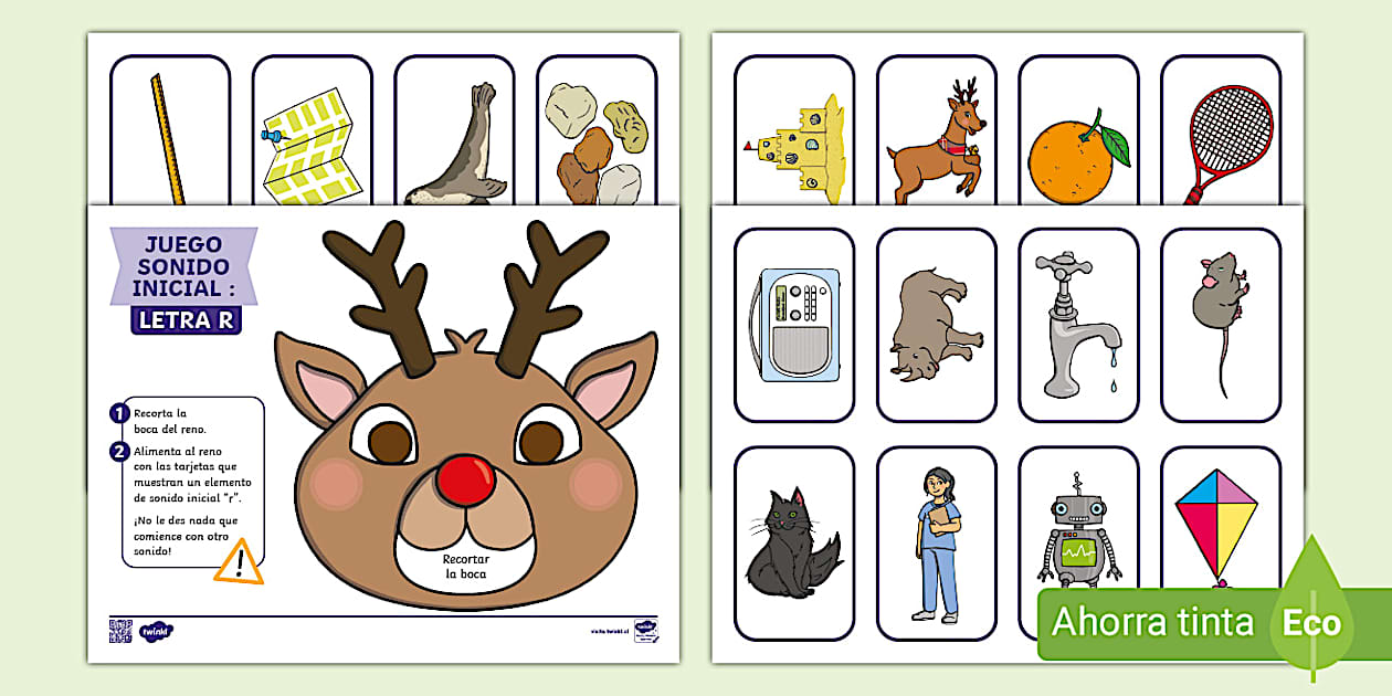 Juego de conciencia fonológica: La letra R (profesor hizo)