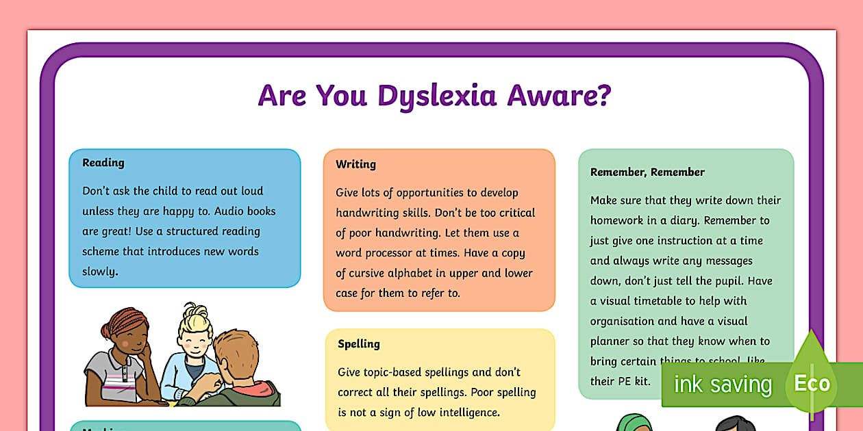Dyslexia Awareness Poster - Staff Room Display Resource