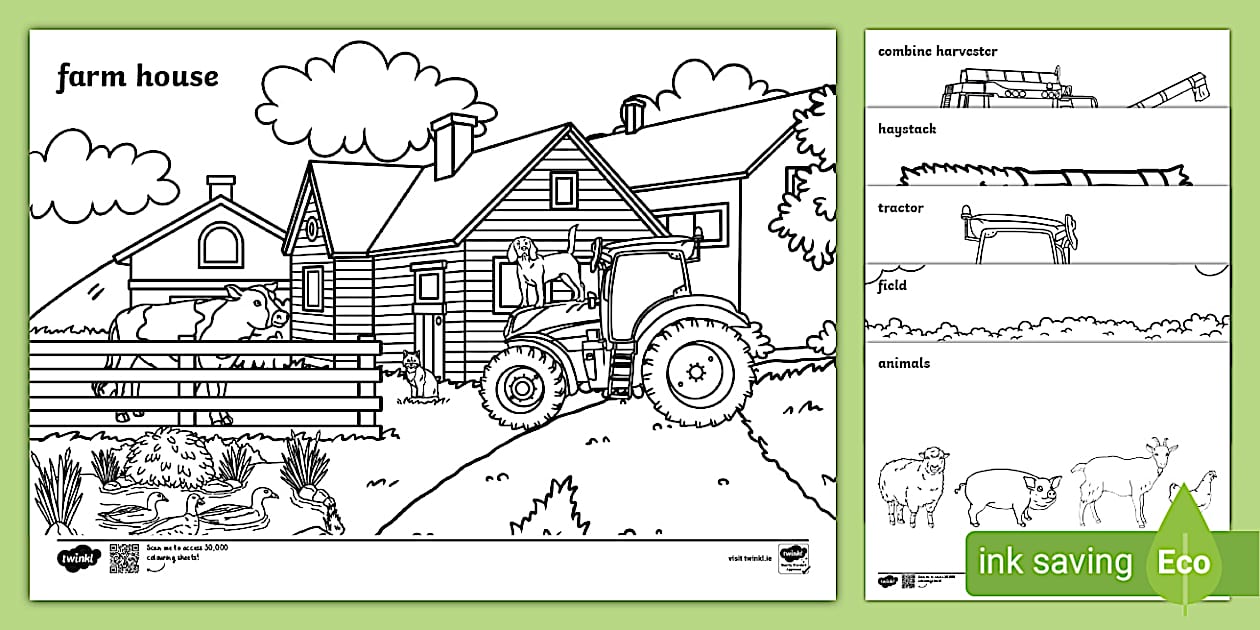 The Farm Aistear Colouring Pages (teacher made) - Twinkl