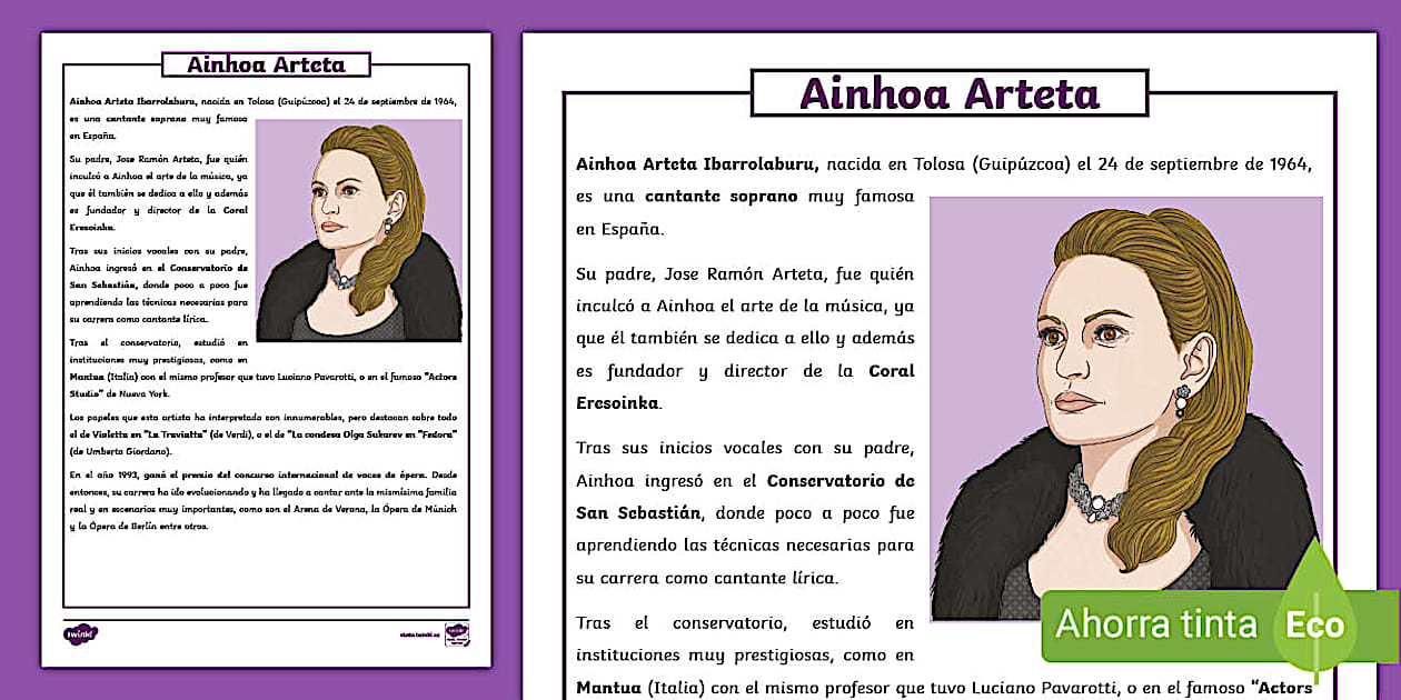 Hoja informativa: Ainhoa Arteta - Mujeres formidables
