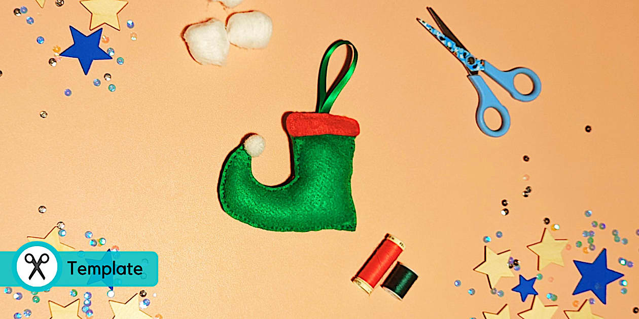 Learn how to hand stitch with this Christmas elf shoe craft.
