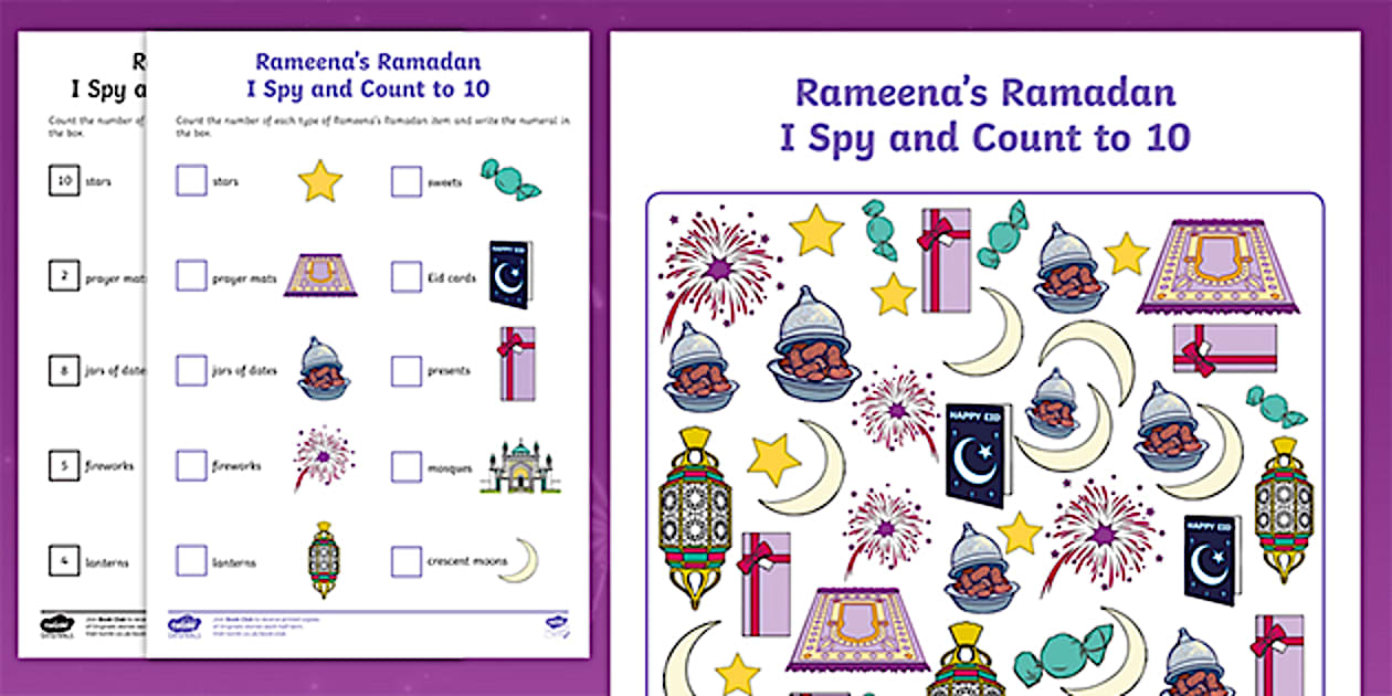 Editable Rameena's Ramadan I Spy and Count Activity to 10