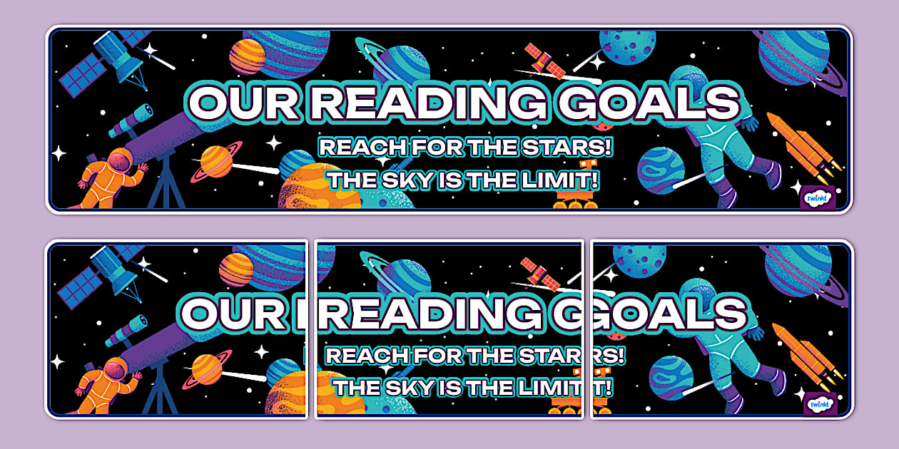 Space-Themed Our Reading Goals Display Banner (teacher made)