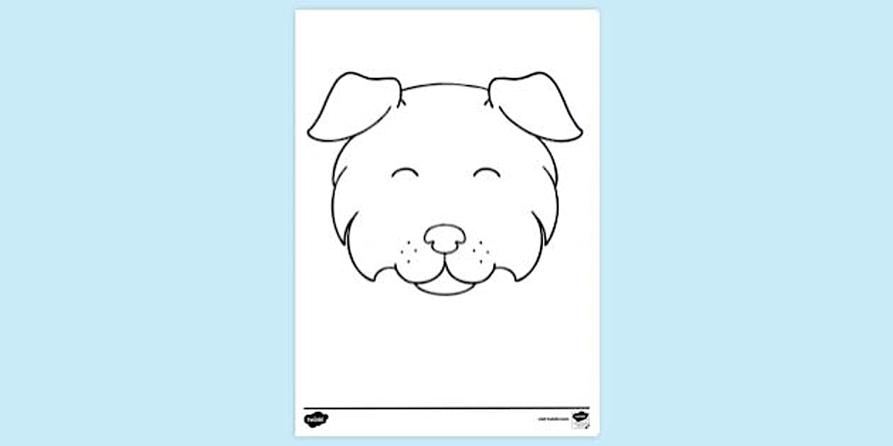 Cute Dog Face Colouring Sheet | Colouring Pages | Twinkl