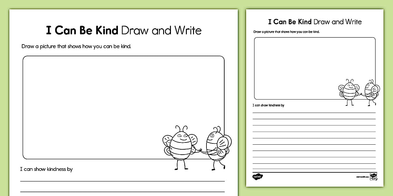I Can Be Kind Draw and Write Worksheet (teacher made)