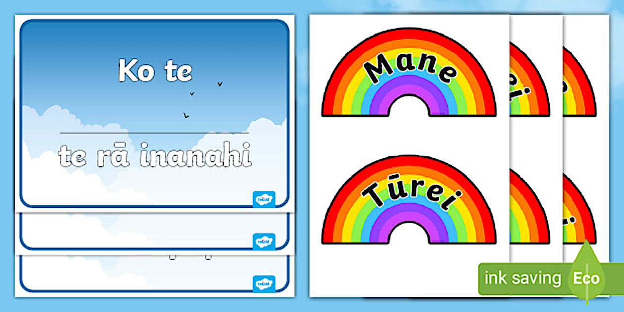 Ko te Rā Inanahi, Tēnei, Āpōpō - Te Reo Māori is a date label resource ...