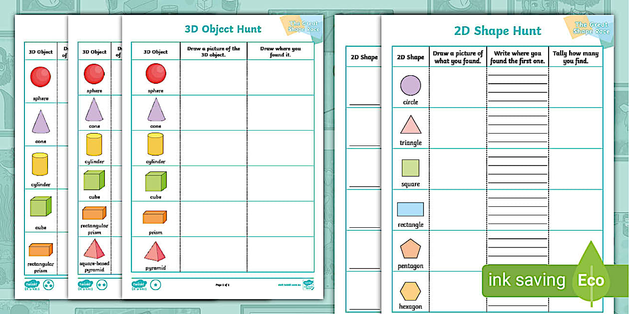 Great Shape Race 2D Shape and 3D Object Differentiated Hunt