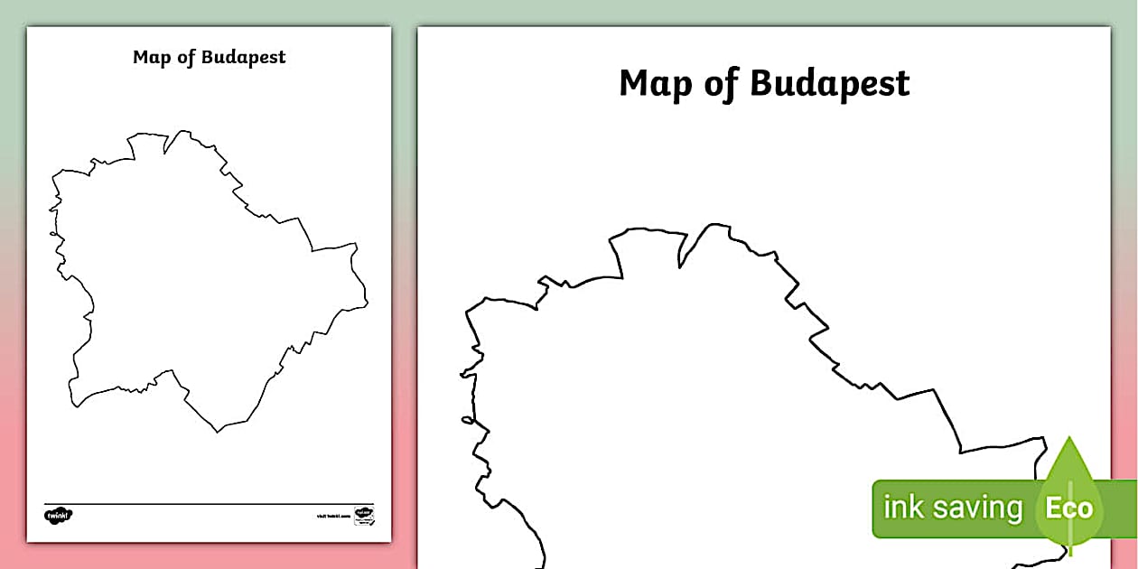 Budapest Map Colouring Page (Hecho por educadores) - Twinkl