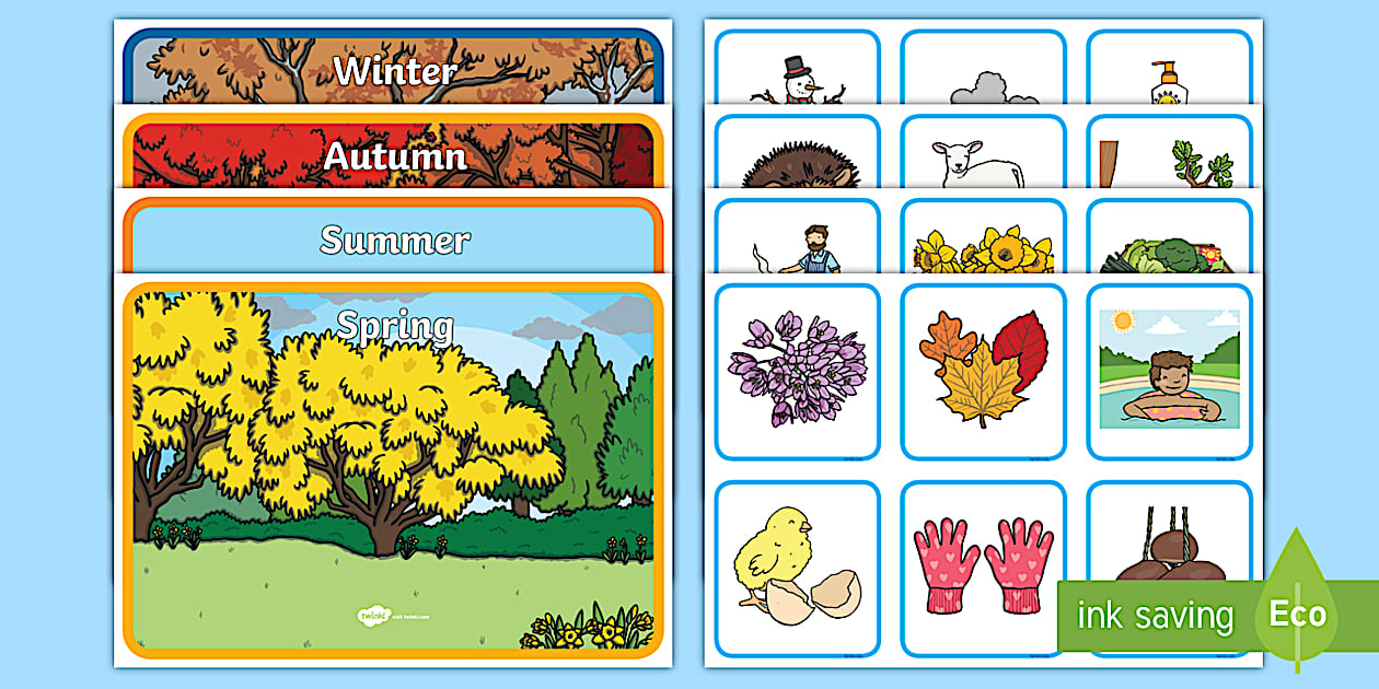 Seasons Sorting Activity (teacher made) - Twinkl