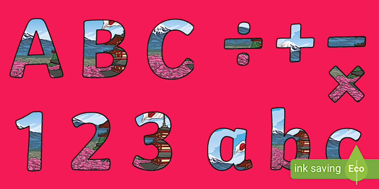 Japan Bulletin Board Letters and Numbers Pack (teacher made)