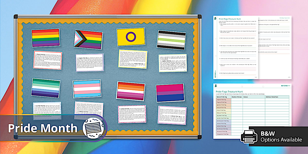 Pride Flags Display and Treasure Hunt (teacher made)