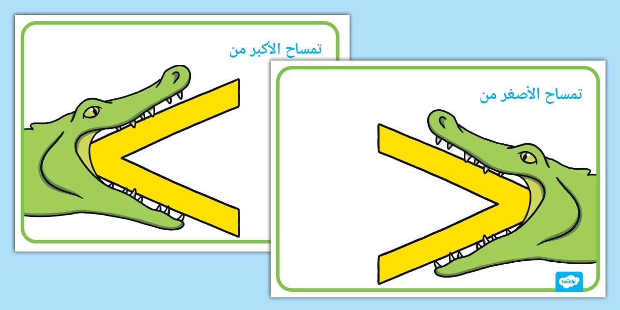 الصف الثالث رياضيات: ملصق عرض مقارنة الأعداد