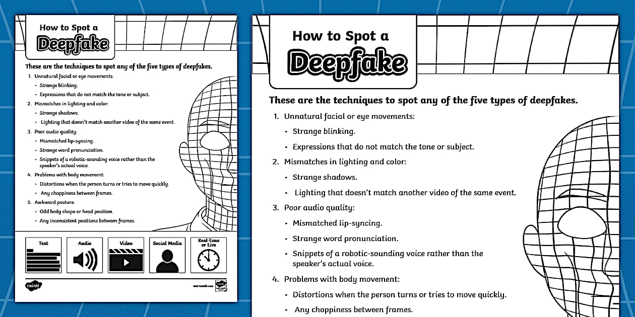 Deepfakes Media Literacy Reference Handout for 6th-8th Grade