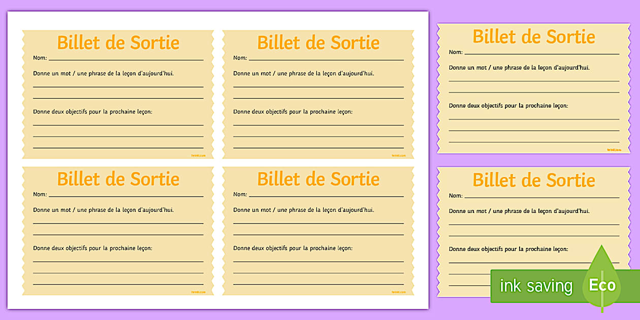 Exit Ticket Plenary Activity French (teacher made) - Twinkl