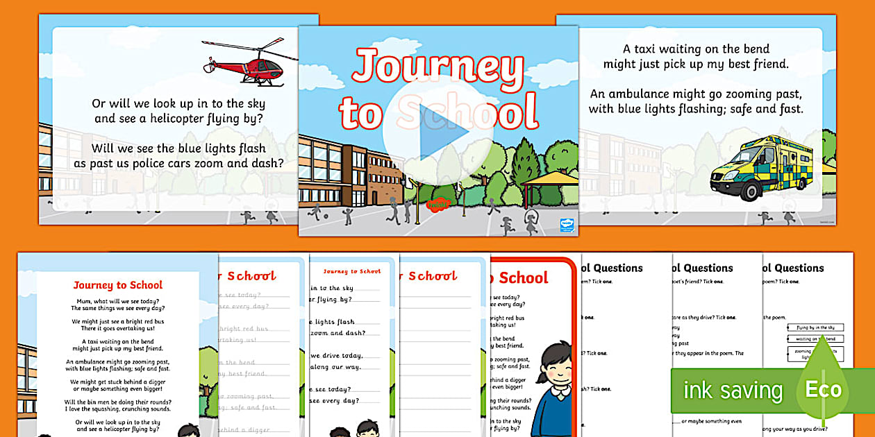 Journey To School Poem Pack (teacher made) - Twinkl