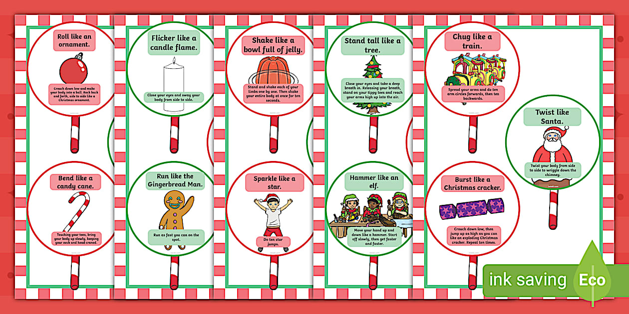 Christmas-Themed Brain Break Sticks (teacher made) - Twinkl