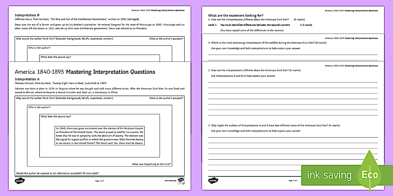 American West Source Inference Square Worksheet / Worksheet