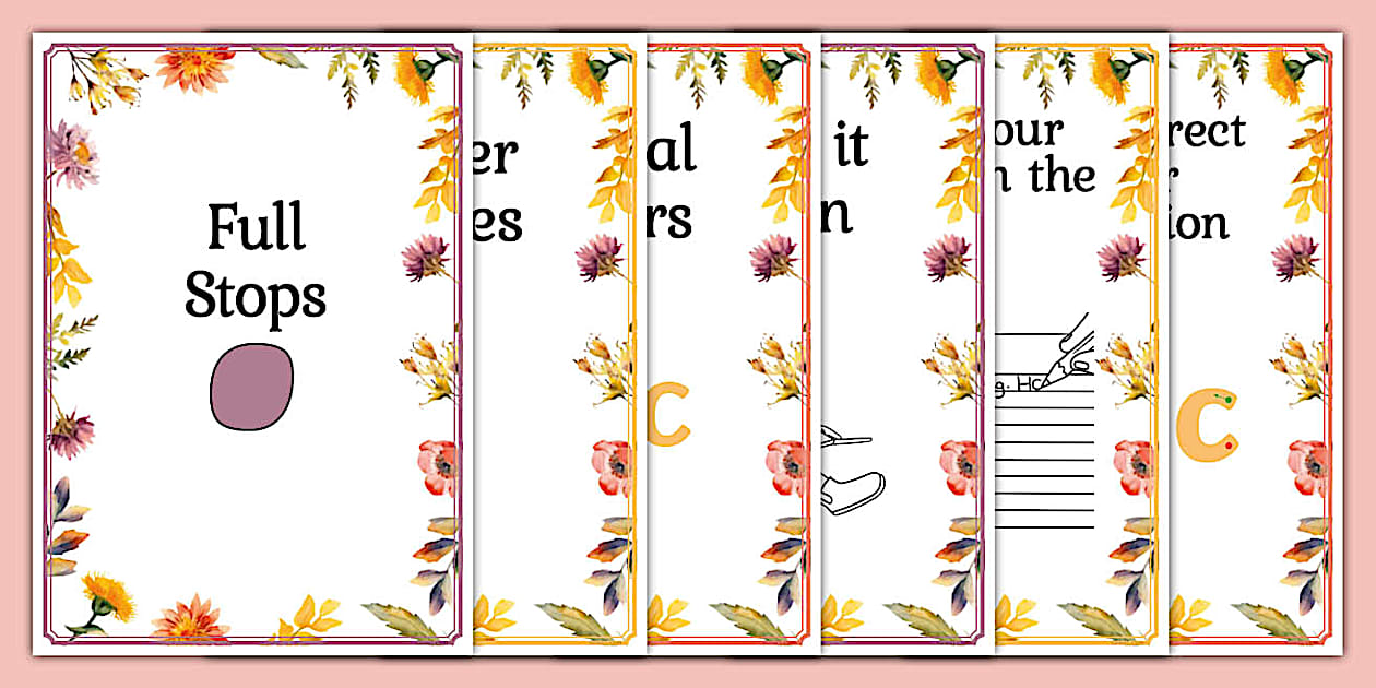 Wildflower Botanical-Themed Writing Prompt Display Posters