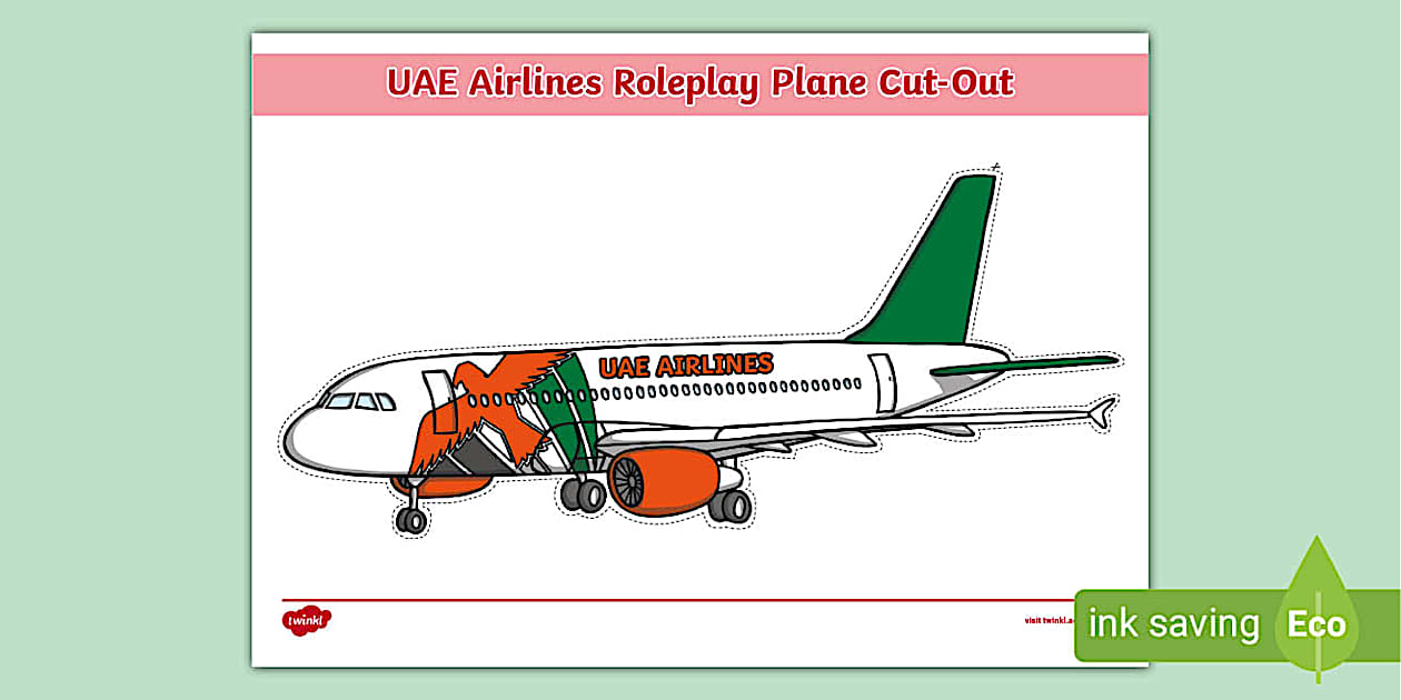UAE Airlines Role Play Plane Cut Out (teacher made) - Twinkl