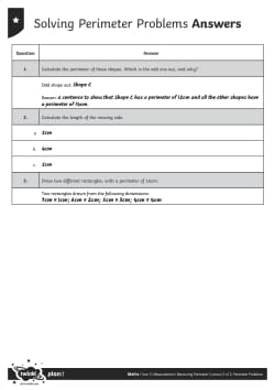 Solving Perimeter Problems Differentiated Worksheet / Activity Sheets