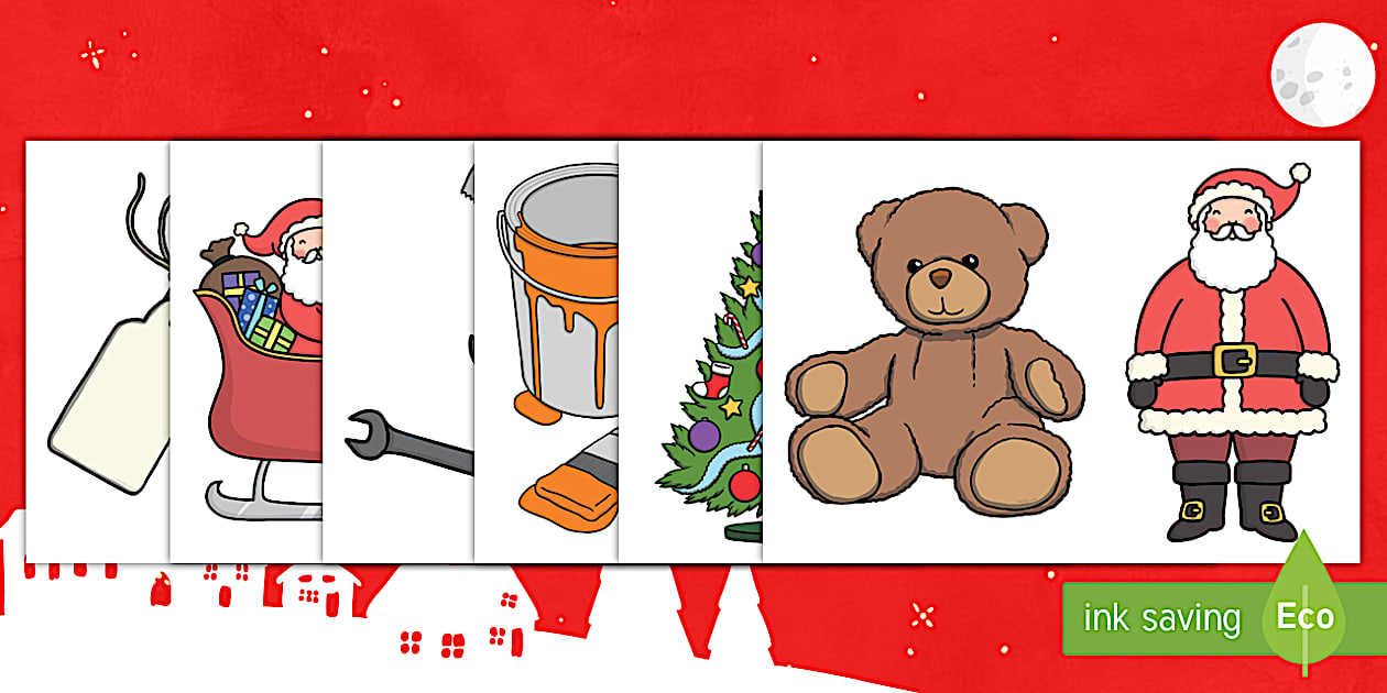 Santa's Workshop Cut-Outs, fun fine motor skills activity