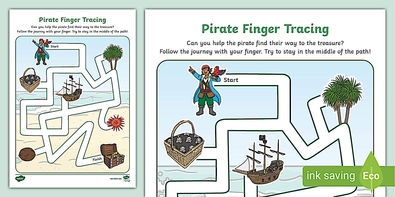 Pirate Finger Tracing Activity (teacher made) - Twinkl