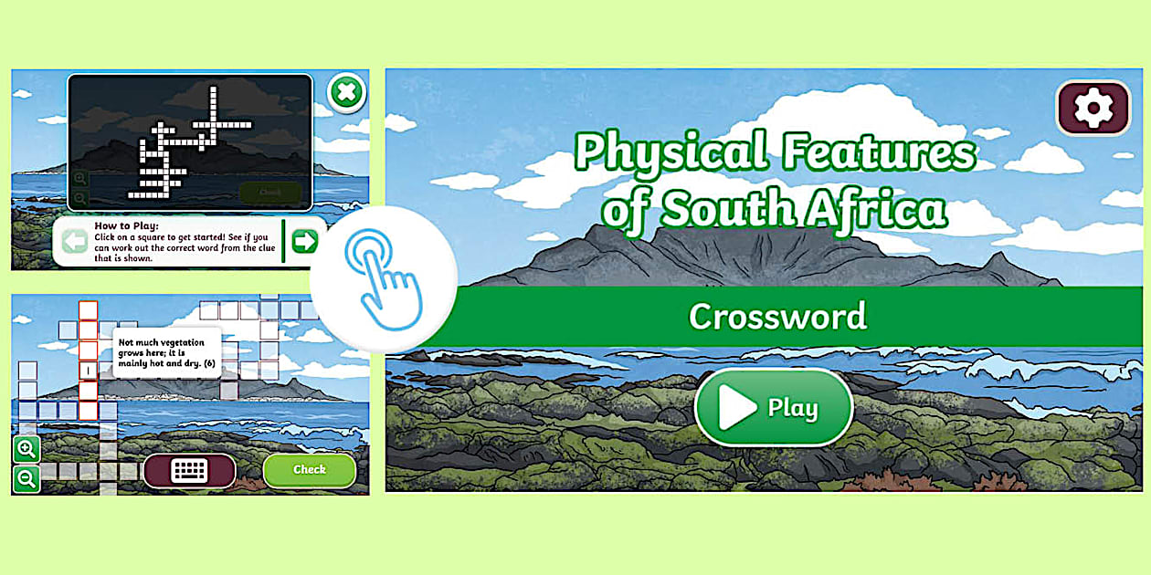 Physical Features of South Africa Interactive Crossword