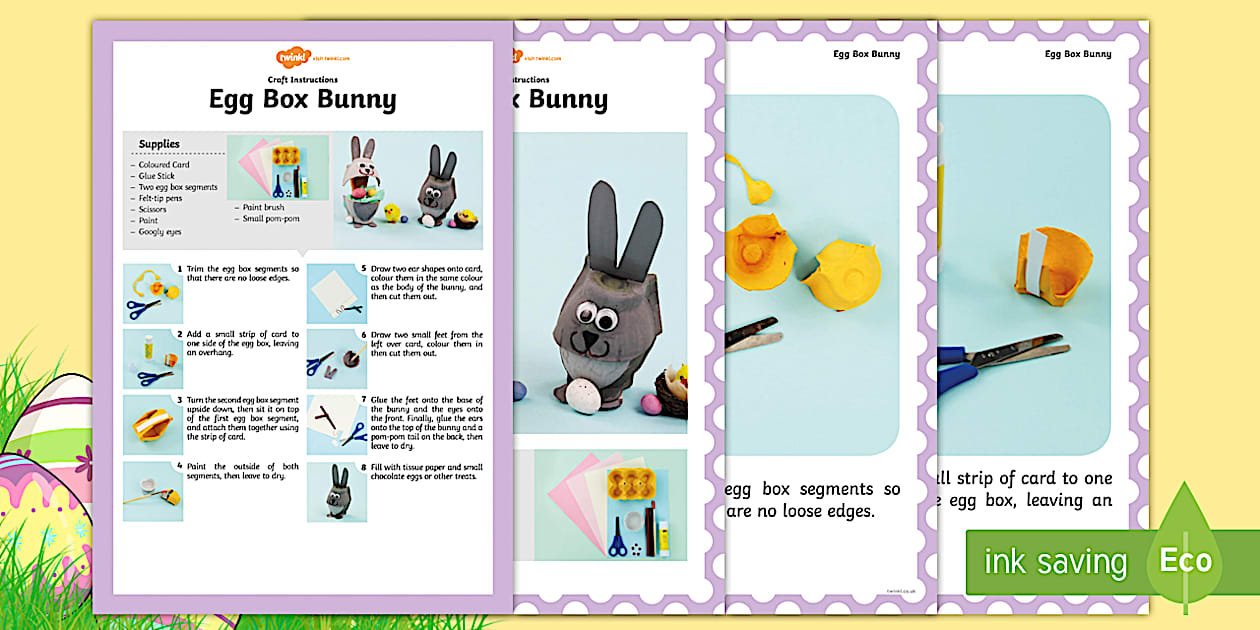 Egg Carton Bunny Craft Instructions - Twinkl