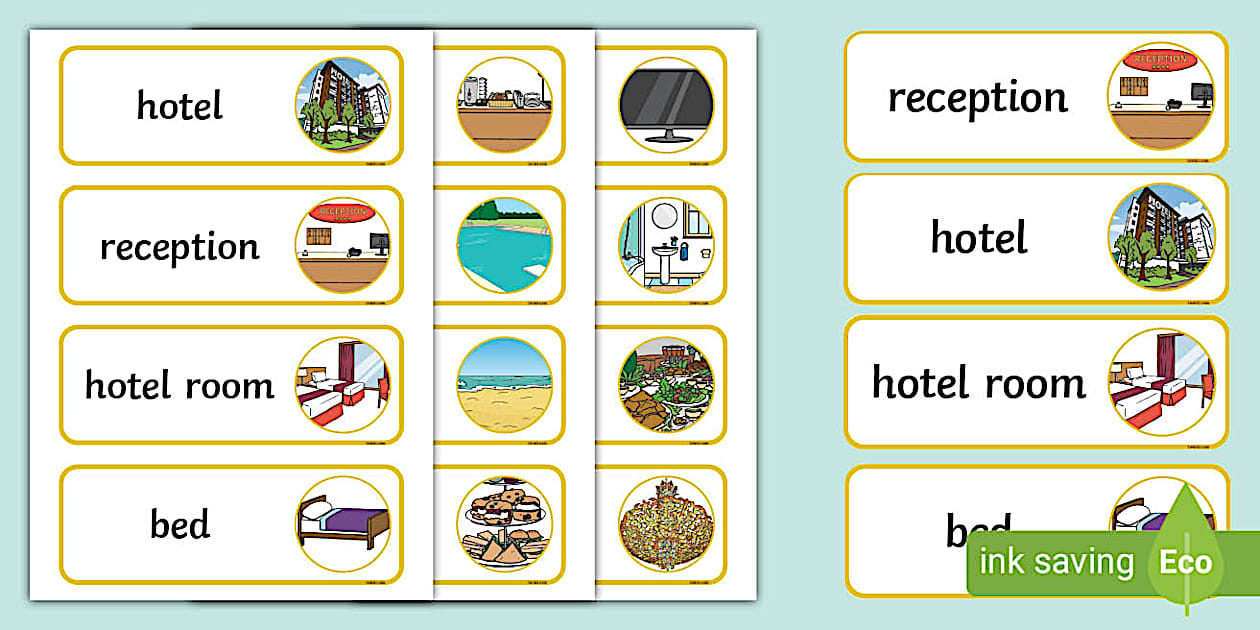 UAE Golden Falcon Hotel Role Play Word Cards