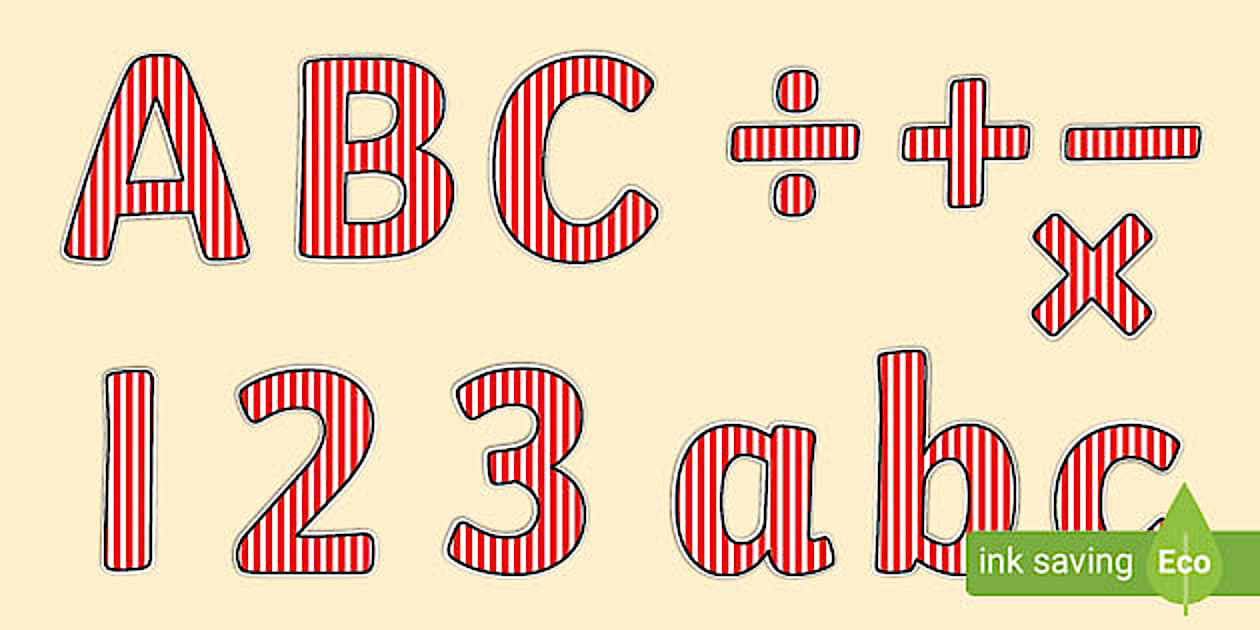 Editable Red Striped Themed Display Lettering (teacher made)