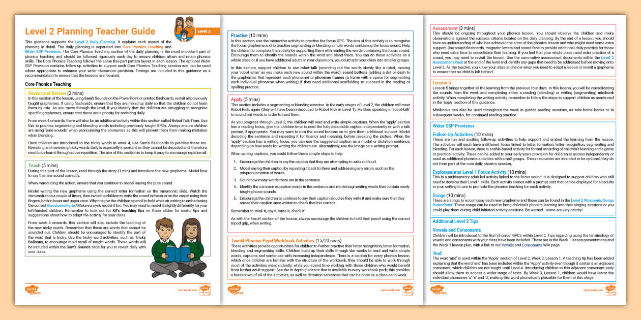 Level 2 Phonics Planning Teacher Guide (Teacher-Made)