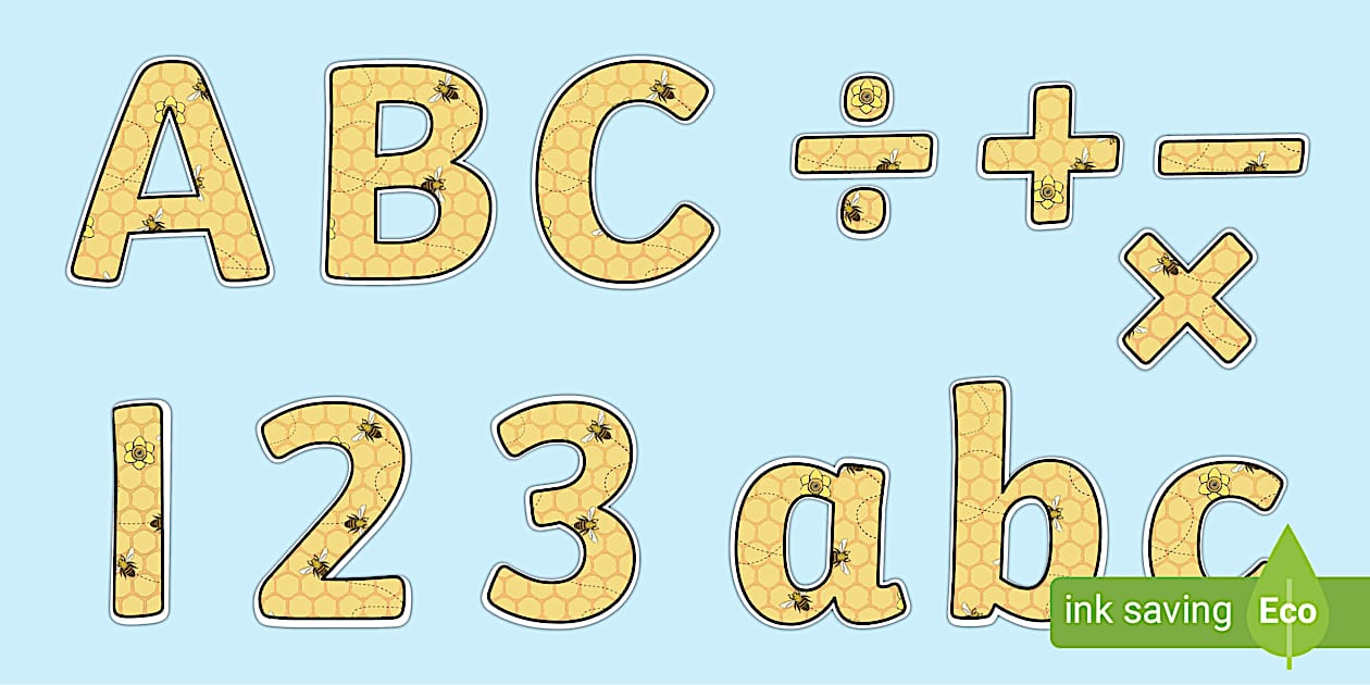 Beehive pattern Display Lettering - (teacher made) - Twinkl