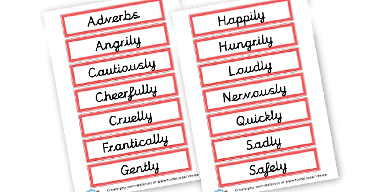 Adverbs - KS2 Verbs and Adverbs Primary Resources - Twinkl