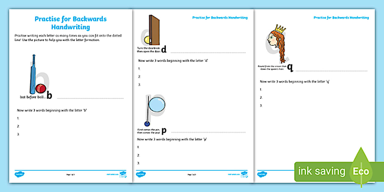 Backwards Handwriting Activity Sheets | Primary Resources