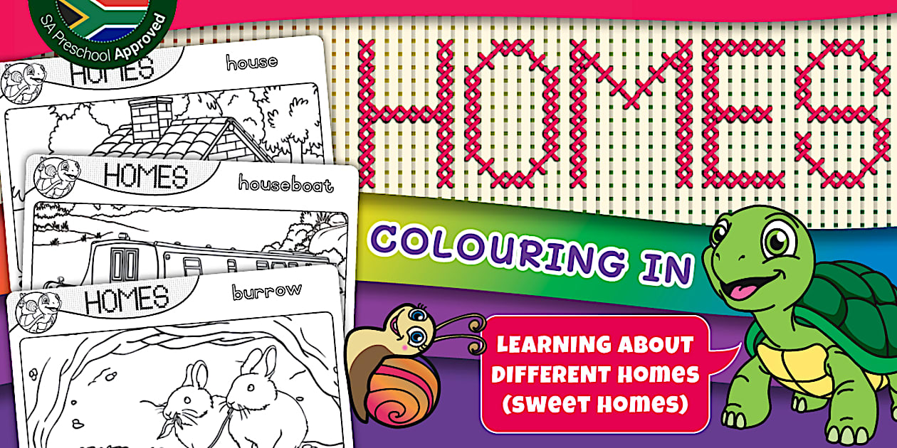 Preschool: Homes - Colouring Sheet