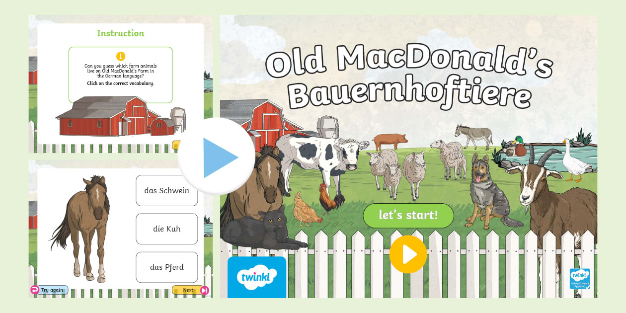 Old MacDonald Had A Farm - German Interactive Game