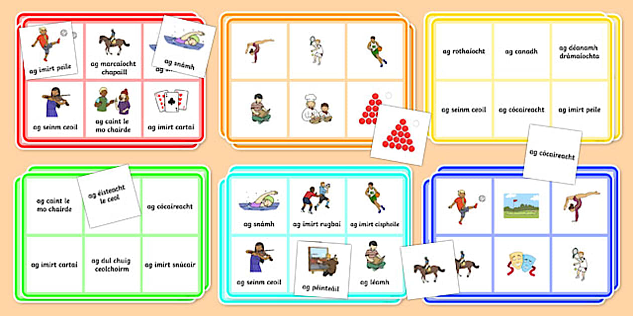 Junior Cycle Cluiche Bingo | Caitheamh Aimsire | Acmhainní Gaeilge