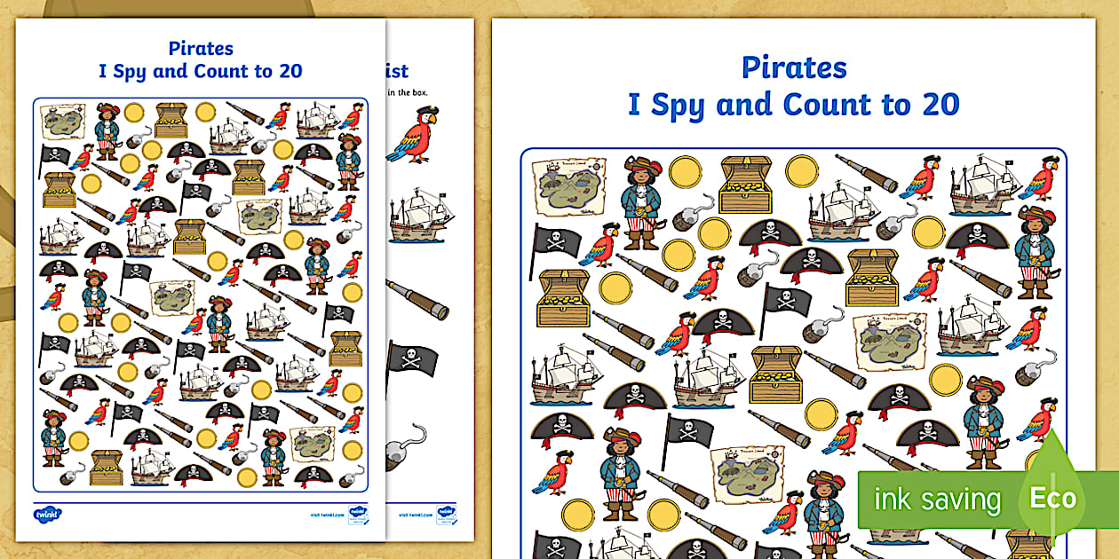 Pirates I Spy and Count Activity to 20 (teacher made)