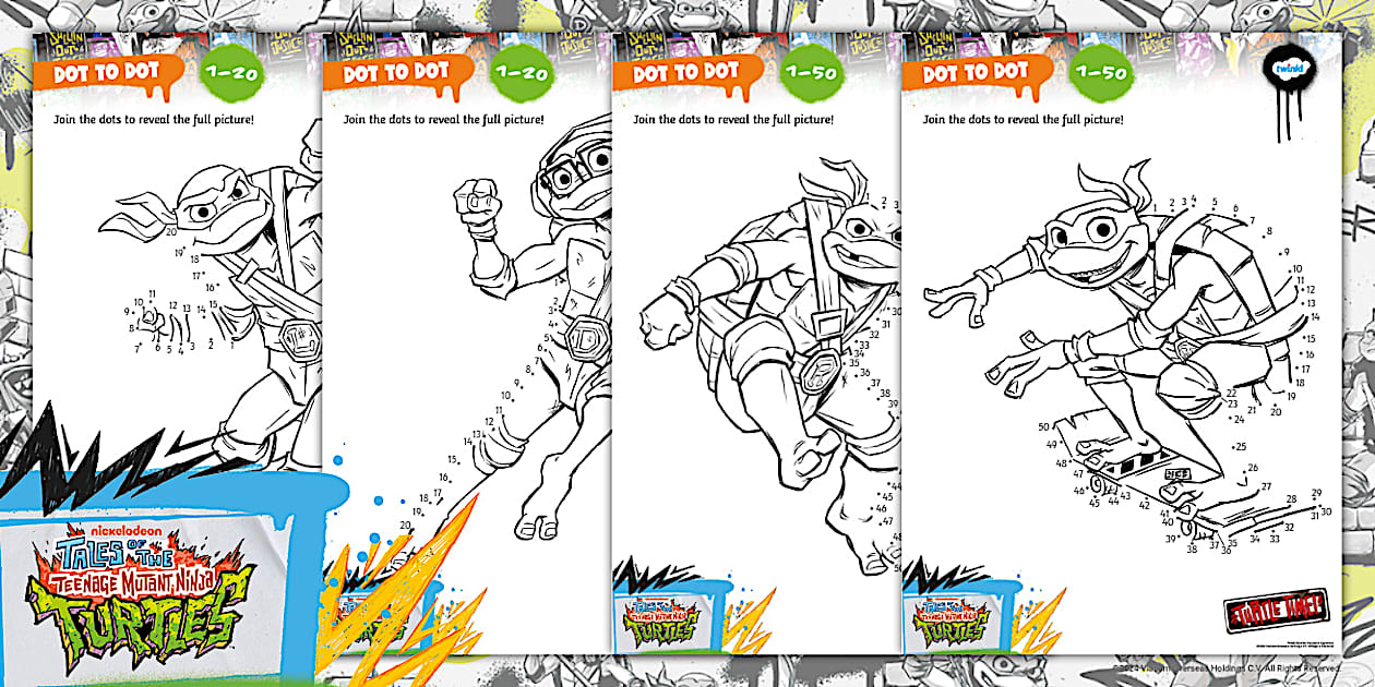 FREE! - Teenage Mutant Ninja Turtles Dot to Dot | Paramount | Twinkl