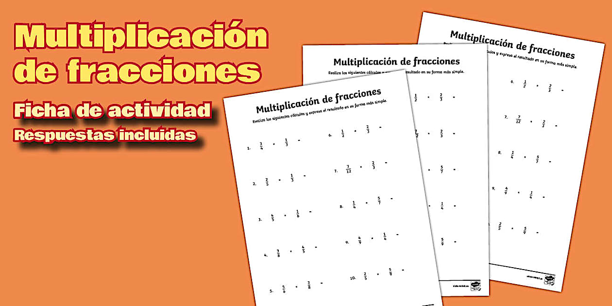 Ficha de actividad: Multiplicación de fracciones