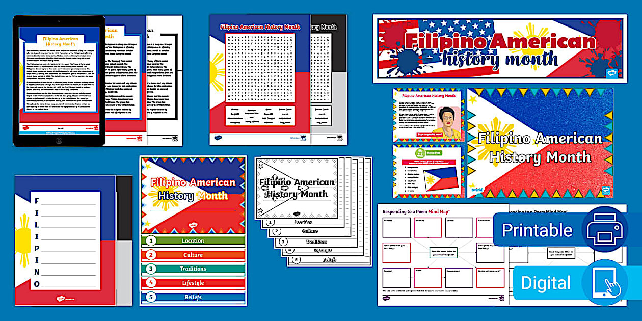 Eighth Grade Filipino American History Month Teaching Pack